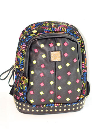 Hip Hop Style Colorful Rivet Skull Backpack Travelling Bag ...